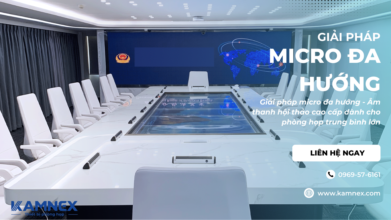 Micro đa hướng - Âm thanh cao cấp dành cho phòng họp lớn - Kamnex
